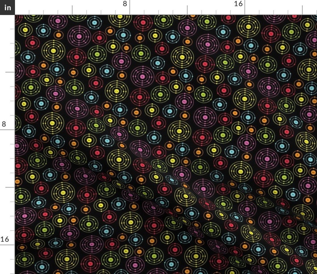 Chemistry Fabric Periodic Shells dark Ditsy by Robyriker Chemistry ...