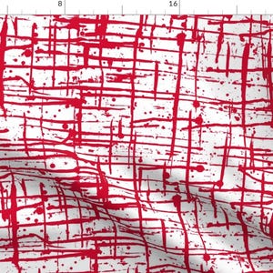 Red Ink Splatter on White Fabric - Ink Splatter Ii. Red and White by ...