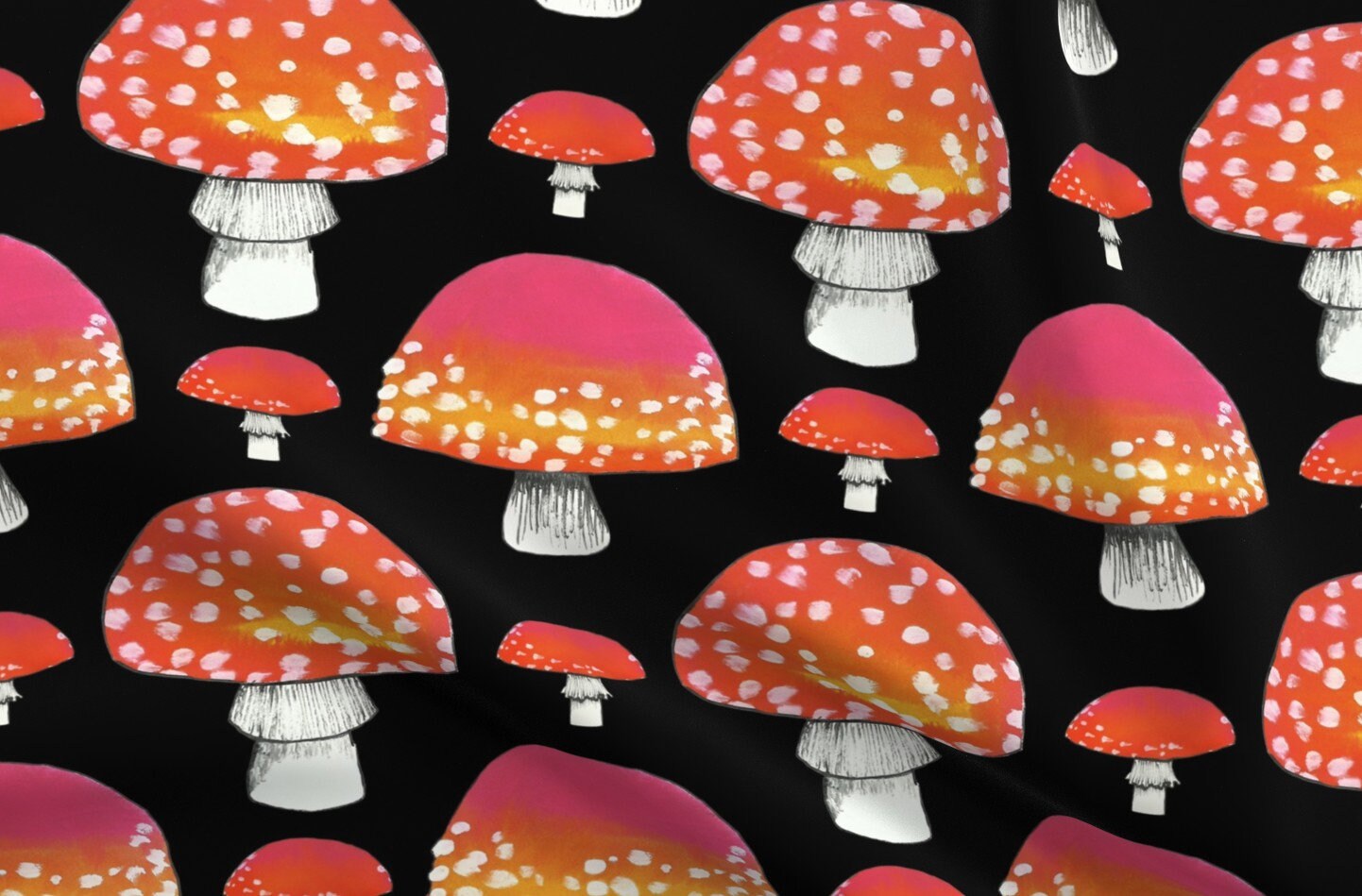 Fungi Fabric Fungi Pattern By Sarah Twist Fungi Mushroom | Etsy
