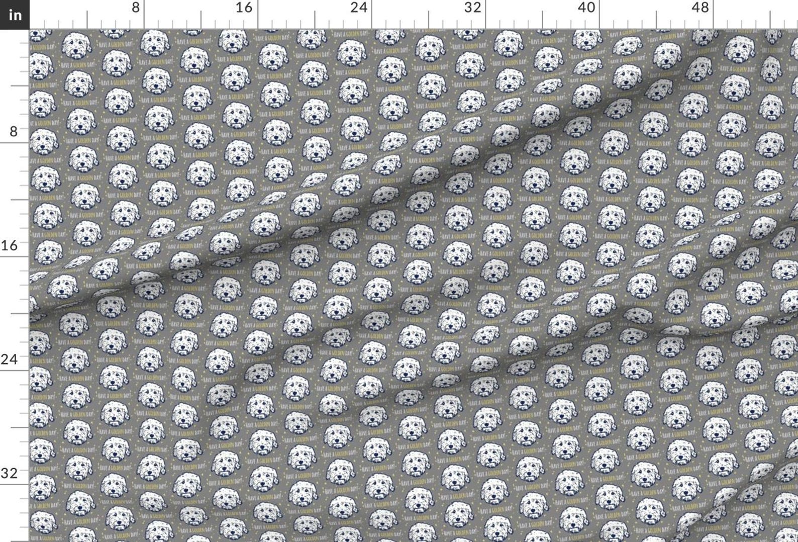 Golden Doodle Fabric - Have A 'golden Day' Goldendoodle Dogs Pet on ...