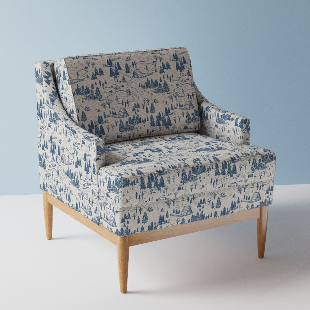Winter Cabin Upholstery Fabric Winter Fun Toile by Jenflorentine ...