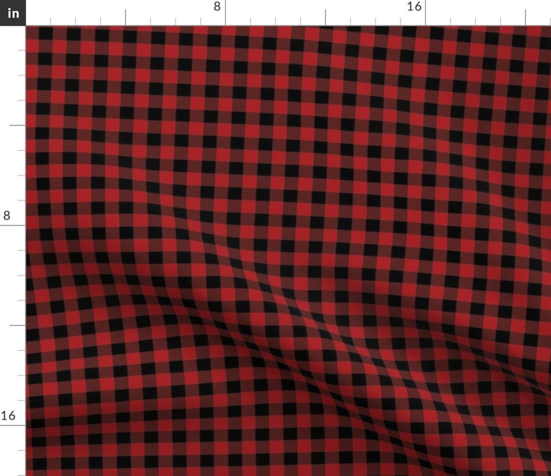 Buffalo Check Fabric Tiny Buffalo Check Red and Black by - Etsy