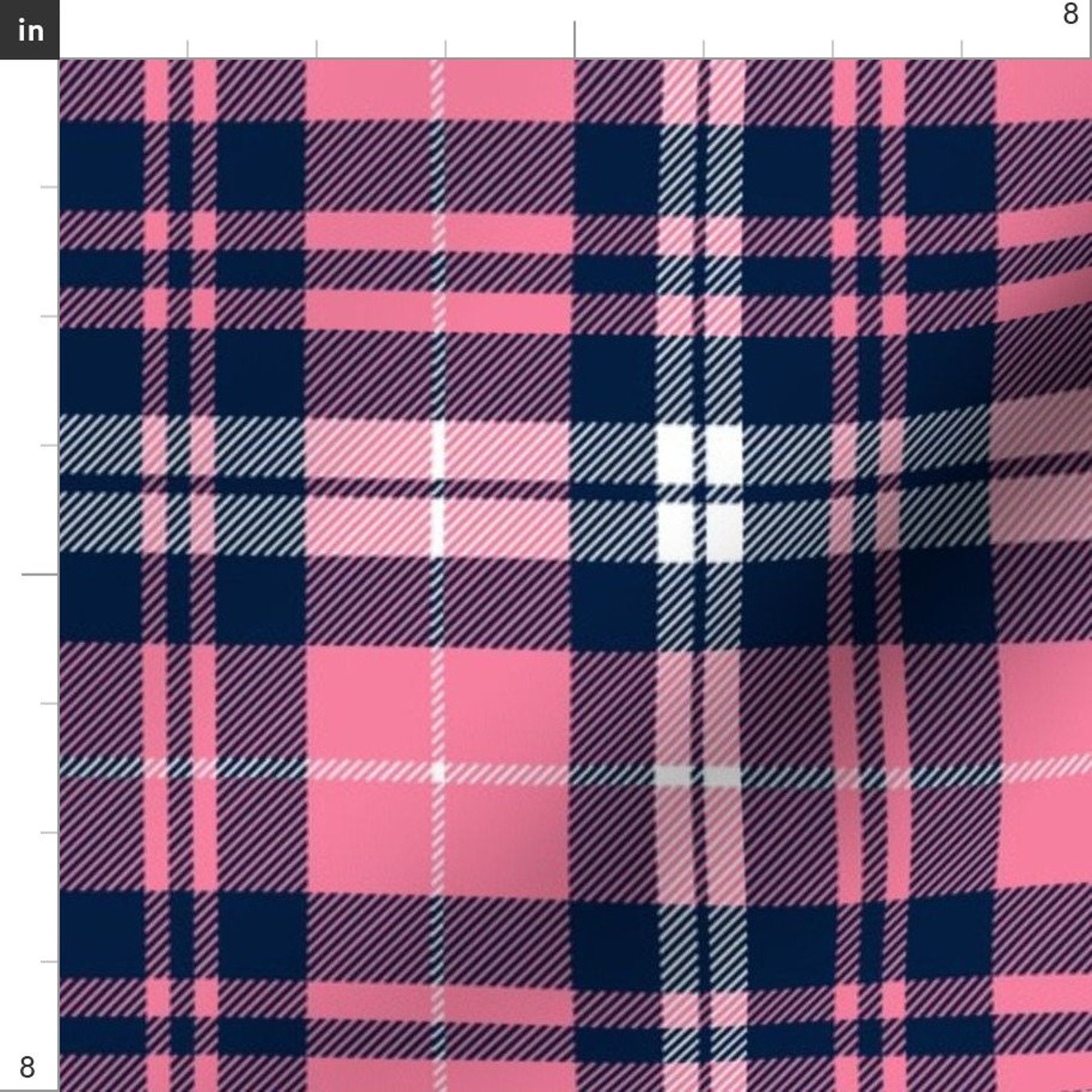 Pink and Blue Plaid Fabric Fall Plaid Hot Pink and Blue by - Etsy