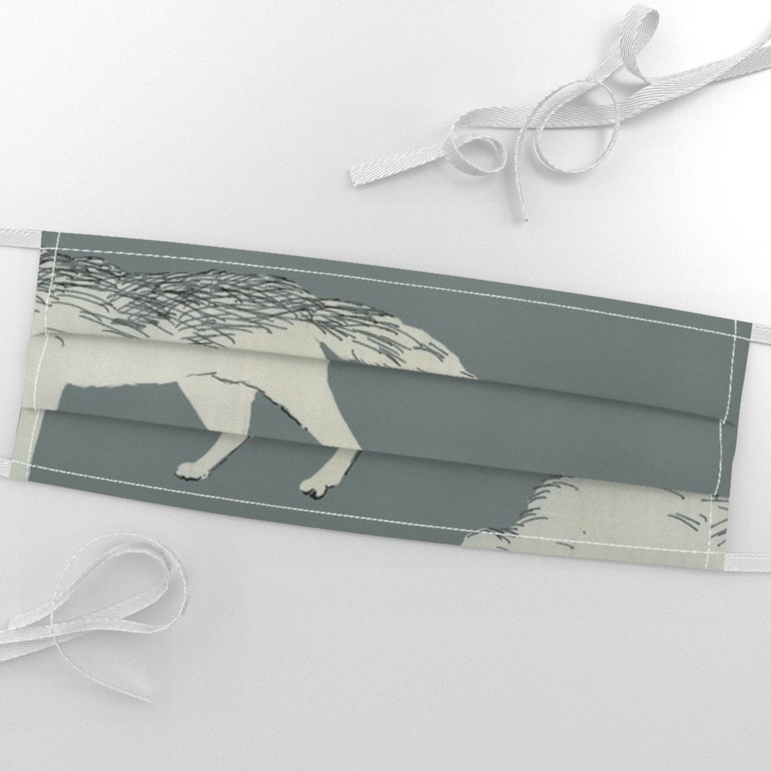 Caribou Fabric Winter Animals grey by Kate Rowley | Etsy