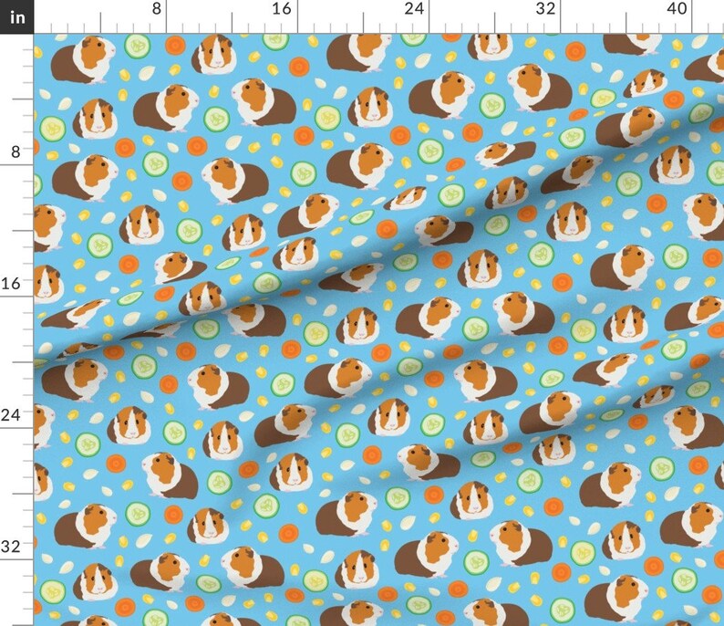 Blue Guinea Pigs Pets Fabric Guinea Pig With Food by - Etsy