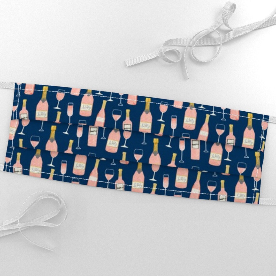 Wine Blue Pink Fabric Small Rosé All Day Wine Fabric - Etsy