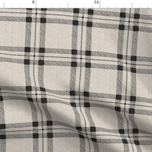 Black Cream Plaid Upholstery Fabric Simple Tartan by Sugarpinedesign ...