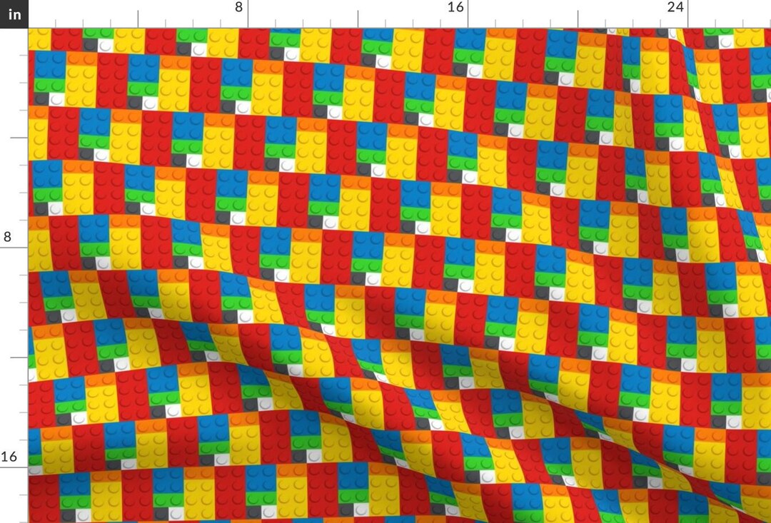 Rainbow Blocks Fabric Building Bricks Fabric Medium by Designedbygeeks ...