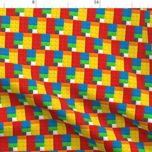Rainbow Blocks Fabric Building Bricks Fabric Medium by Designedbygeeks ...
