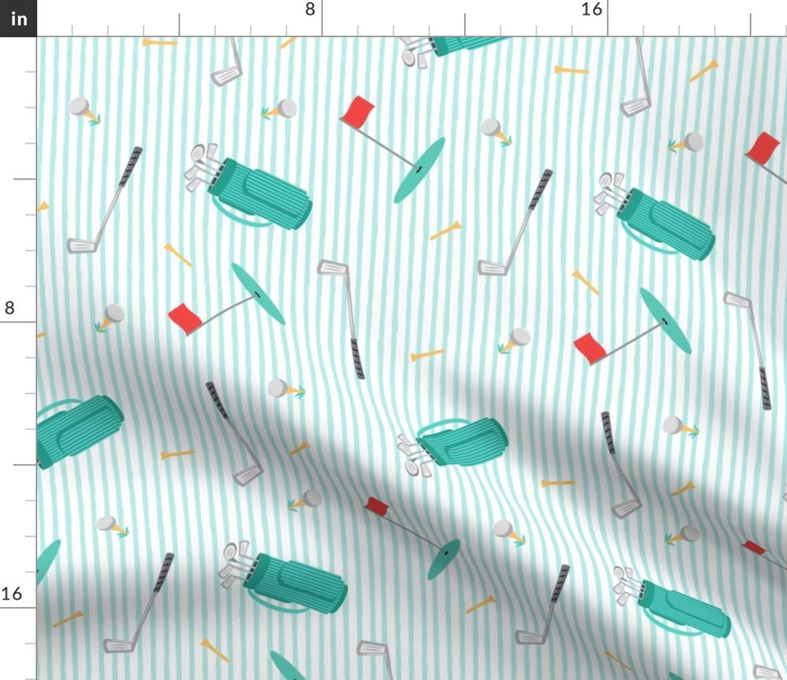 Golf Fabric Tee Time Golf Themed Fabric by - Etsy