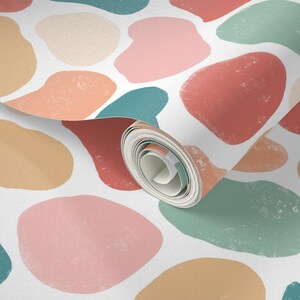 Retro Wallpaper Pastel Retro Spots by Gingerlique Terrazzo - Etsy