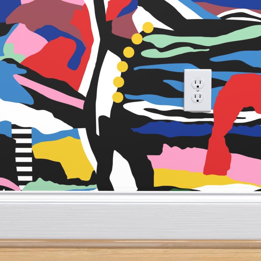 Postmodern Wallpaper Abstract Landscape by | Etsy