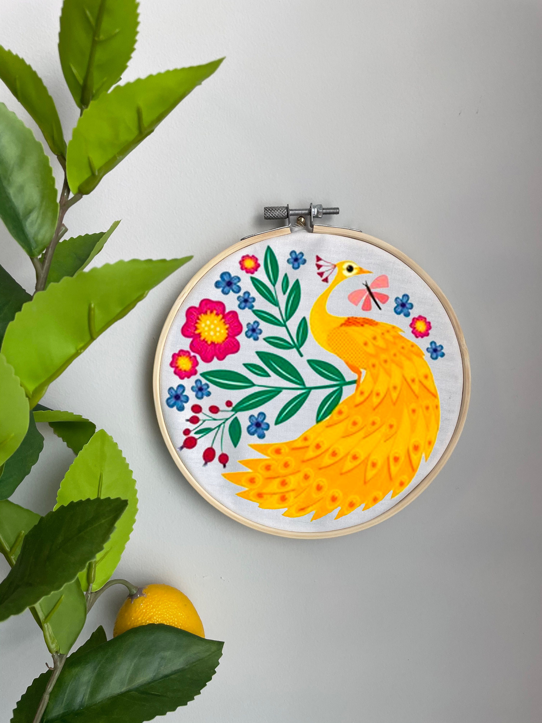 Phoenix Embroidery Template on Cotton - Firebird by Brazilian Living ...