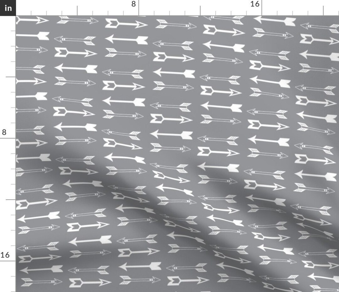 Gray White Arrow Fabric Arrows on Grey Grey Arrows by Modfox Gray ...