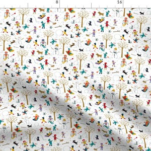 Snow Day Fabric Fun at the Park on A Snow Day small by Heleen Vd ...