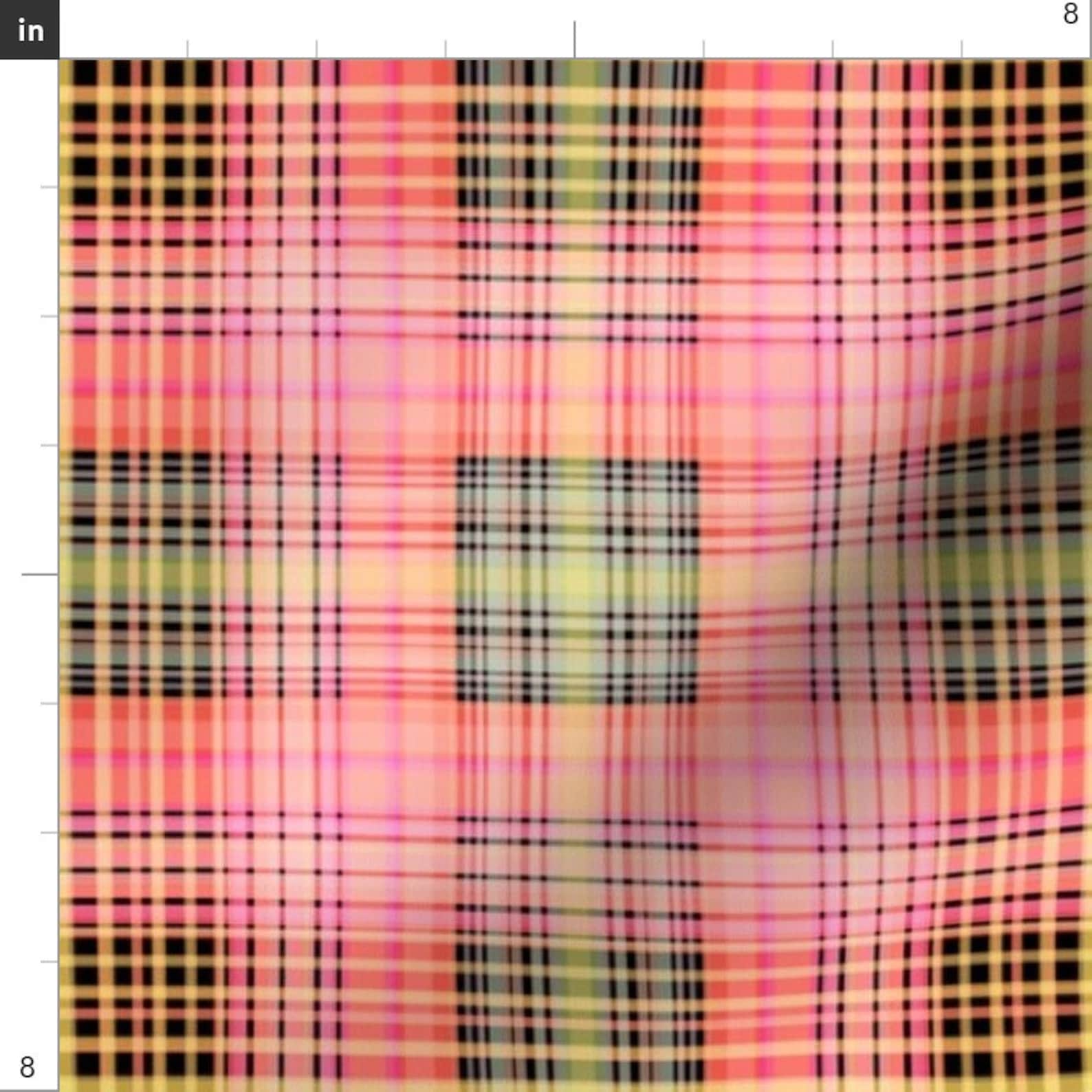 Plaid Fabric Coral Pink Plaid by Joanmclemore Plaid Home - Etsy