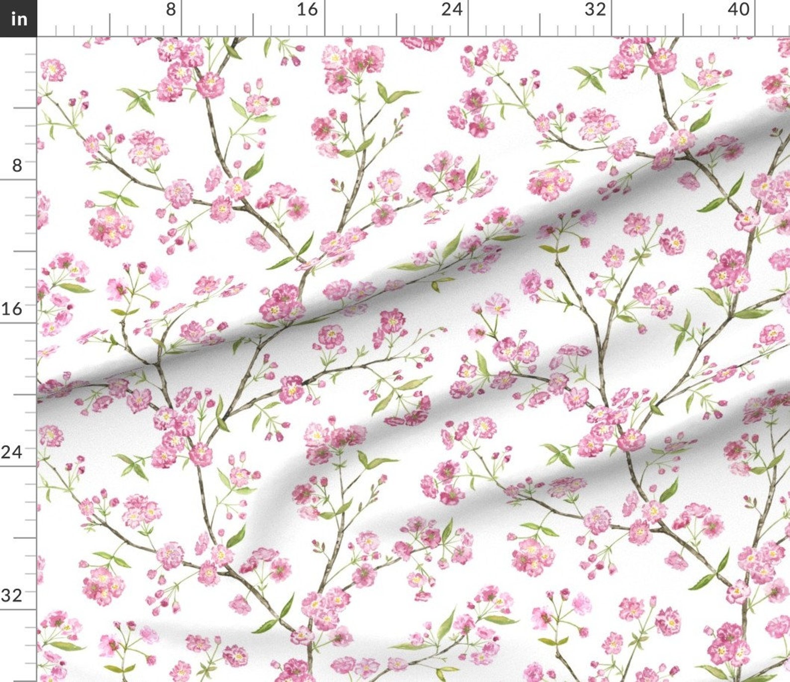 Spring Cherry Blossom Fabric Cherry Blossoms by Jillbyers - Etsy
