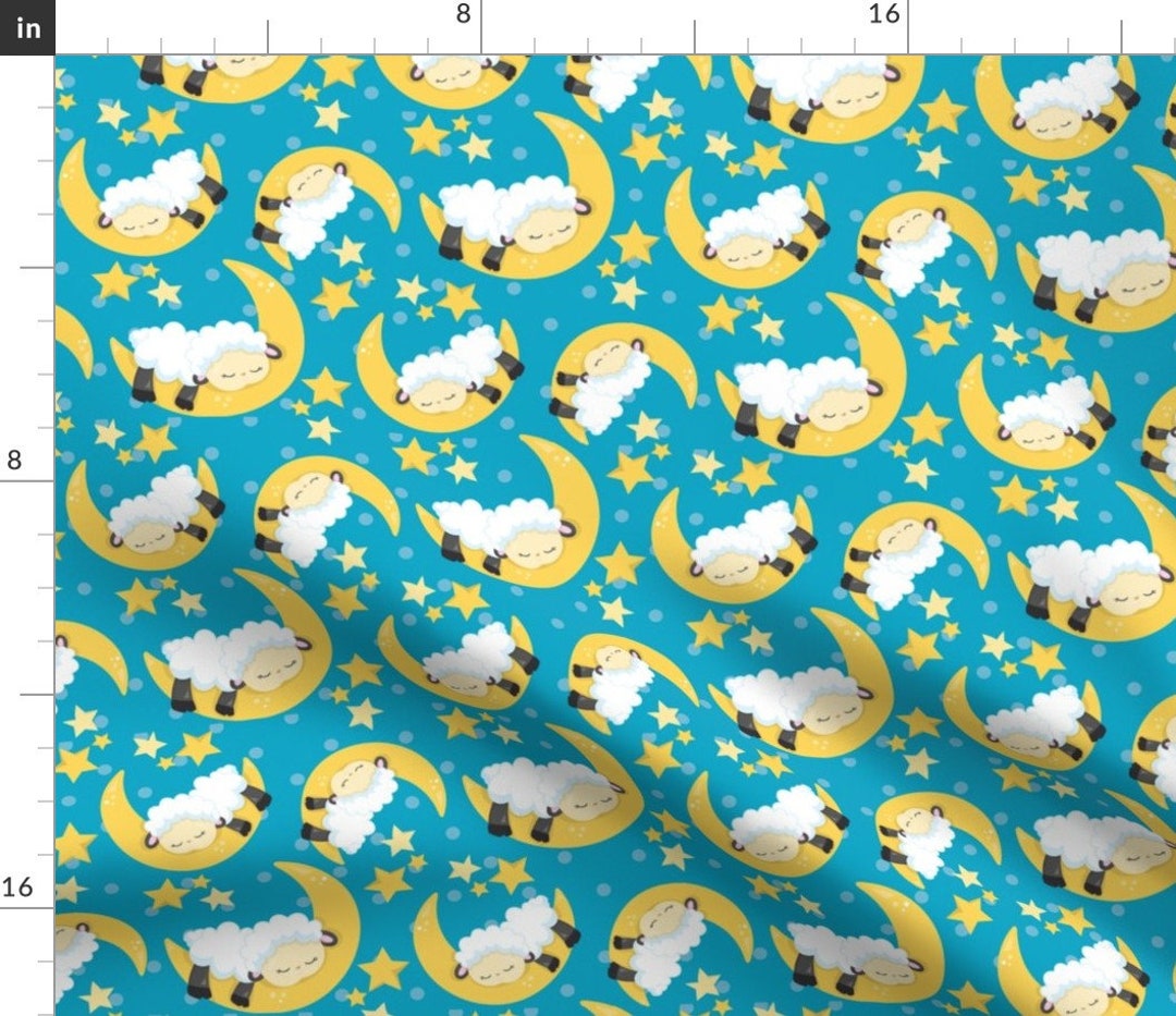 Sheep Bedtime Fabric Sleepy Counting Sheeps 06 by Prettygrafik Sheep ...