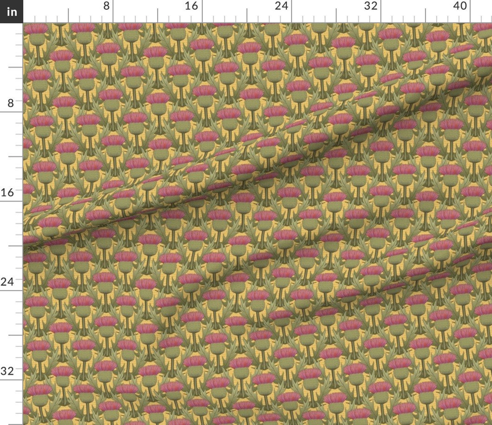 Summer Thistle Fabric Honey and Thistle by Glimmericks - Etsy