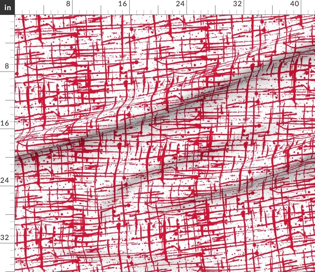 Red Ink Splatter on White Fabric Ink Splatter Ii. Red and - Etsy