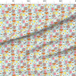 Breakfast Foods Fabric Breakfast Fun Jumbo Scale by Cynthia Arre ...