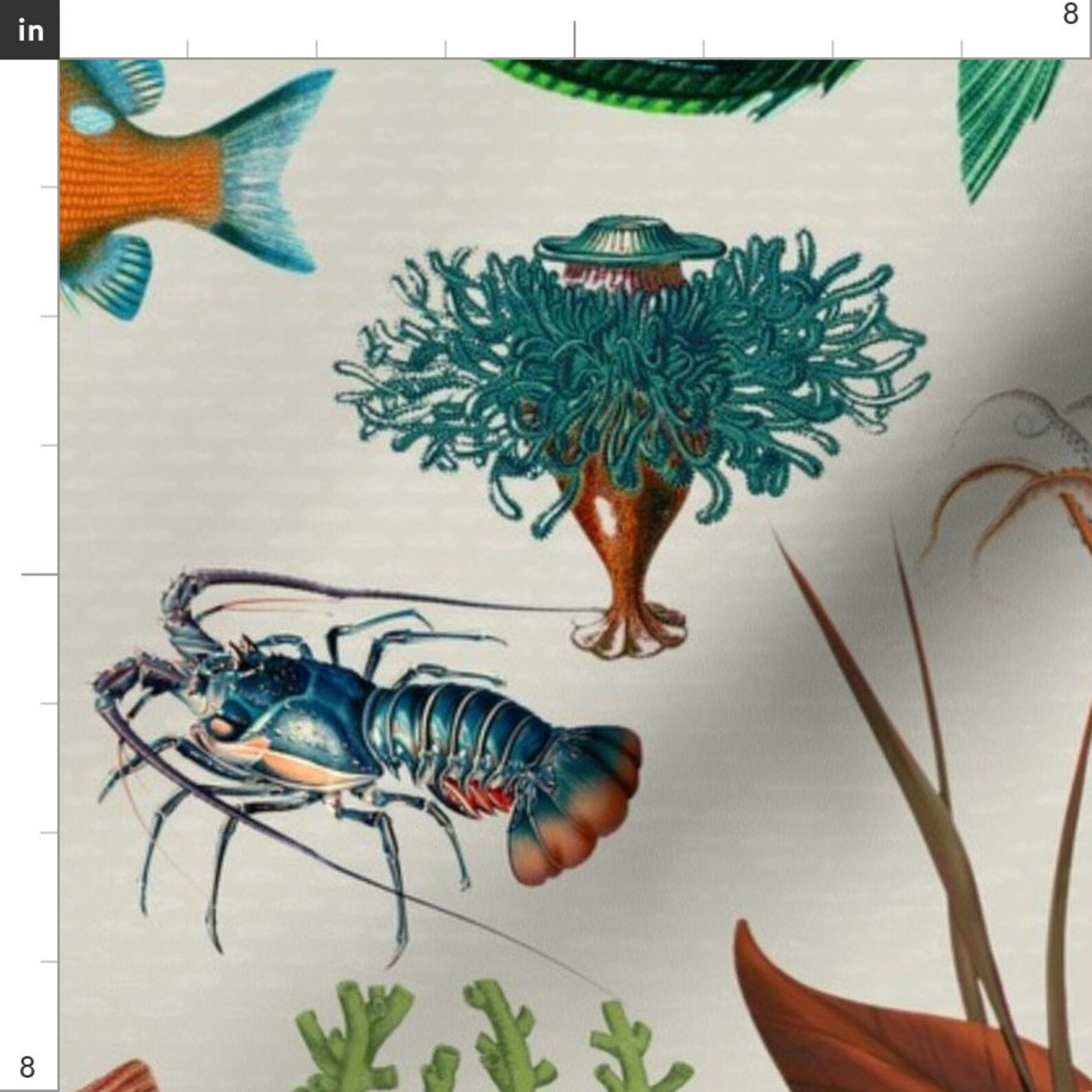 Ocean Fabric Oceania in Greige Tan Beige by Delinda Graphic - Etsy