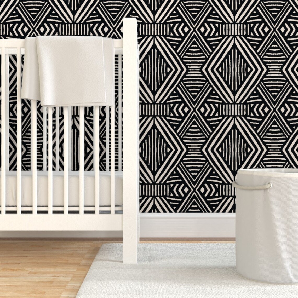 Geo Wallpaper Tribal Geometric Bw Rotate by Crystal Walen - Etsy