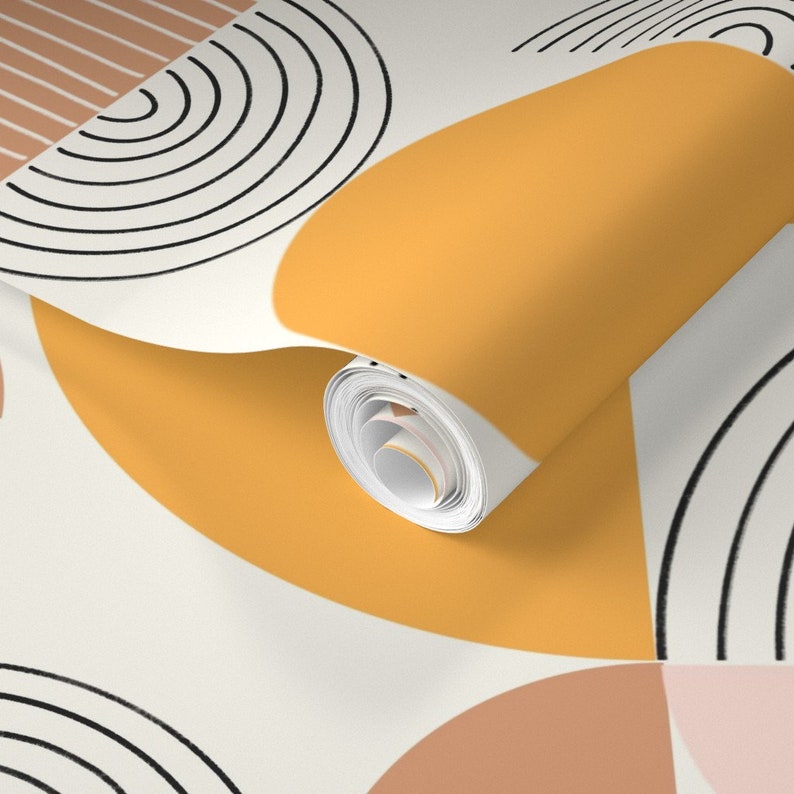 Mod Art Wallpaper Modern Art Geometric Shapes by Sandra - Etsy