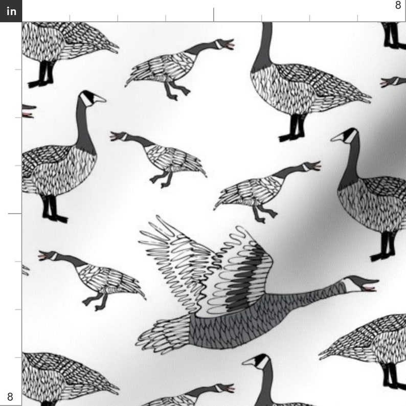 Canadian Geese Fabric Geese By Lprspr Flying Birds Black | Etsy