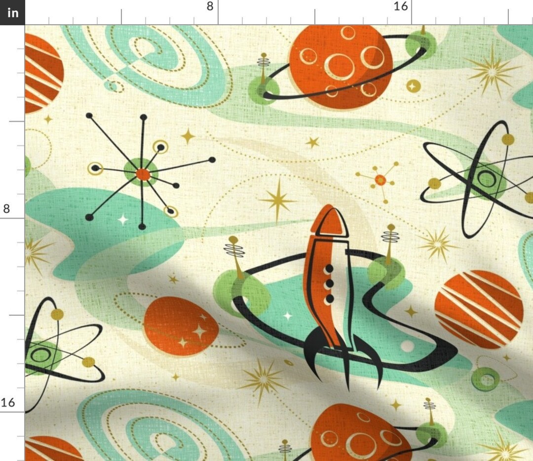 Rockets Fabric Intergalactic Abstract by Studioxtine Rockets Mid ...