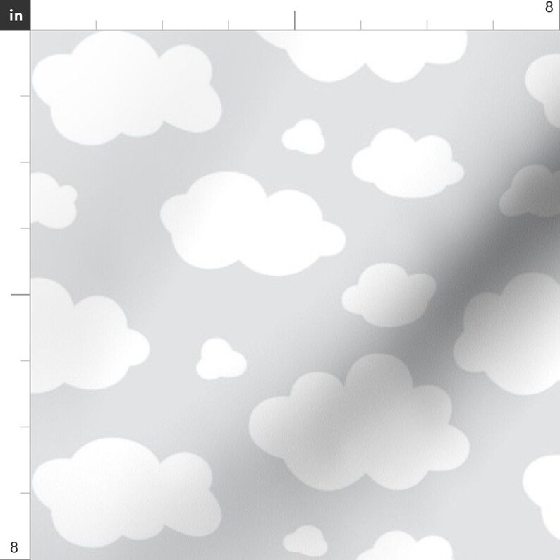 Cloud Fabric Clouds on Grey by Heleenvanbuul Cloud Sky - Etsy