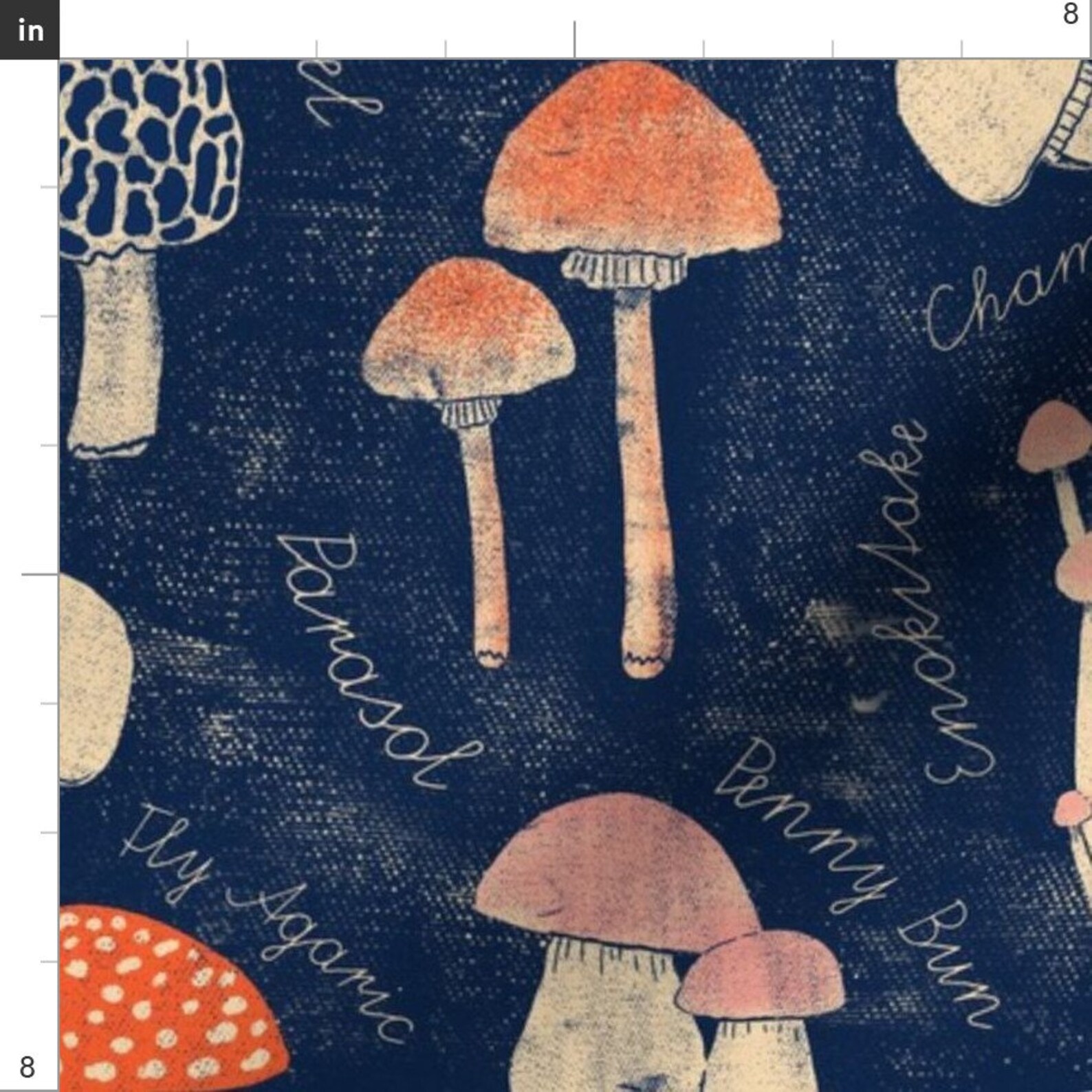 Mushroom Fabric Botanical Mushroom Collection By Whimsical | Etsy