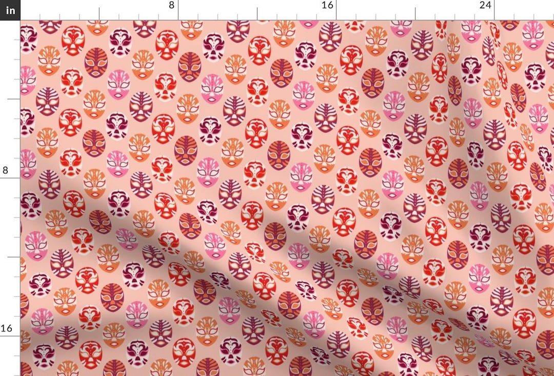 Lucha Libre Pink Masks Fighting Fabric - Fight Like A Girl by Tamara ...