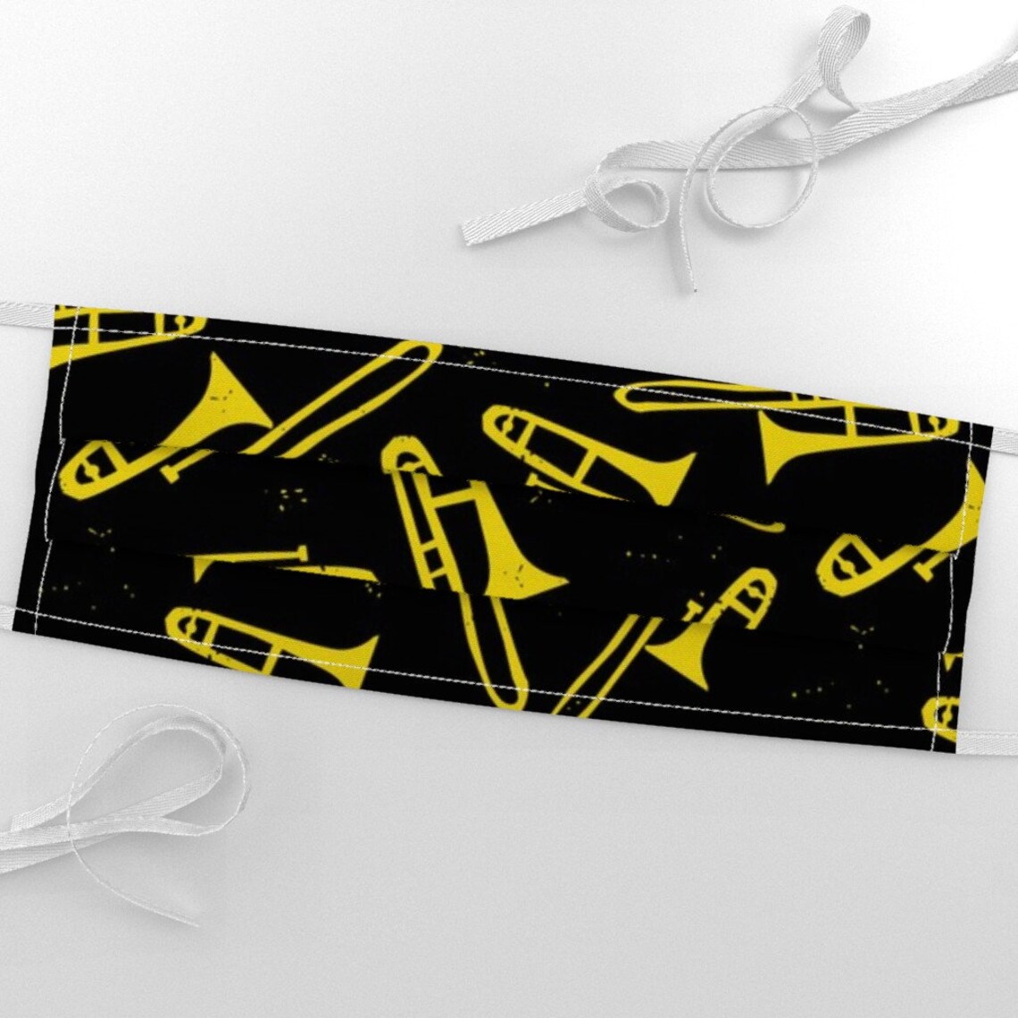 Trombone Fabric 76 Trombones by Jenimp Black and Yellow - Etsy
