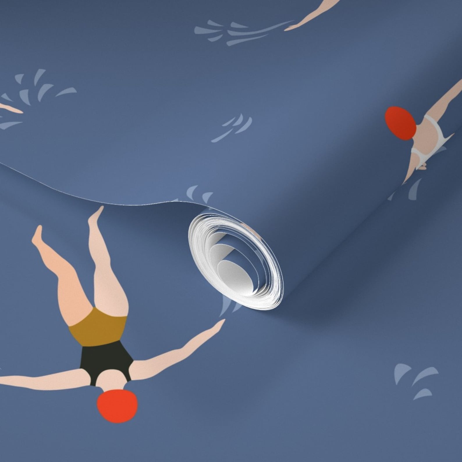 Swimming Wallpaper Cute Swimmers by Alenkakarabanova - Etsy