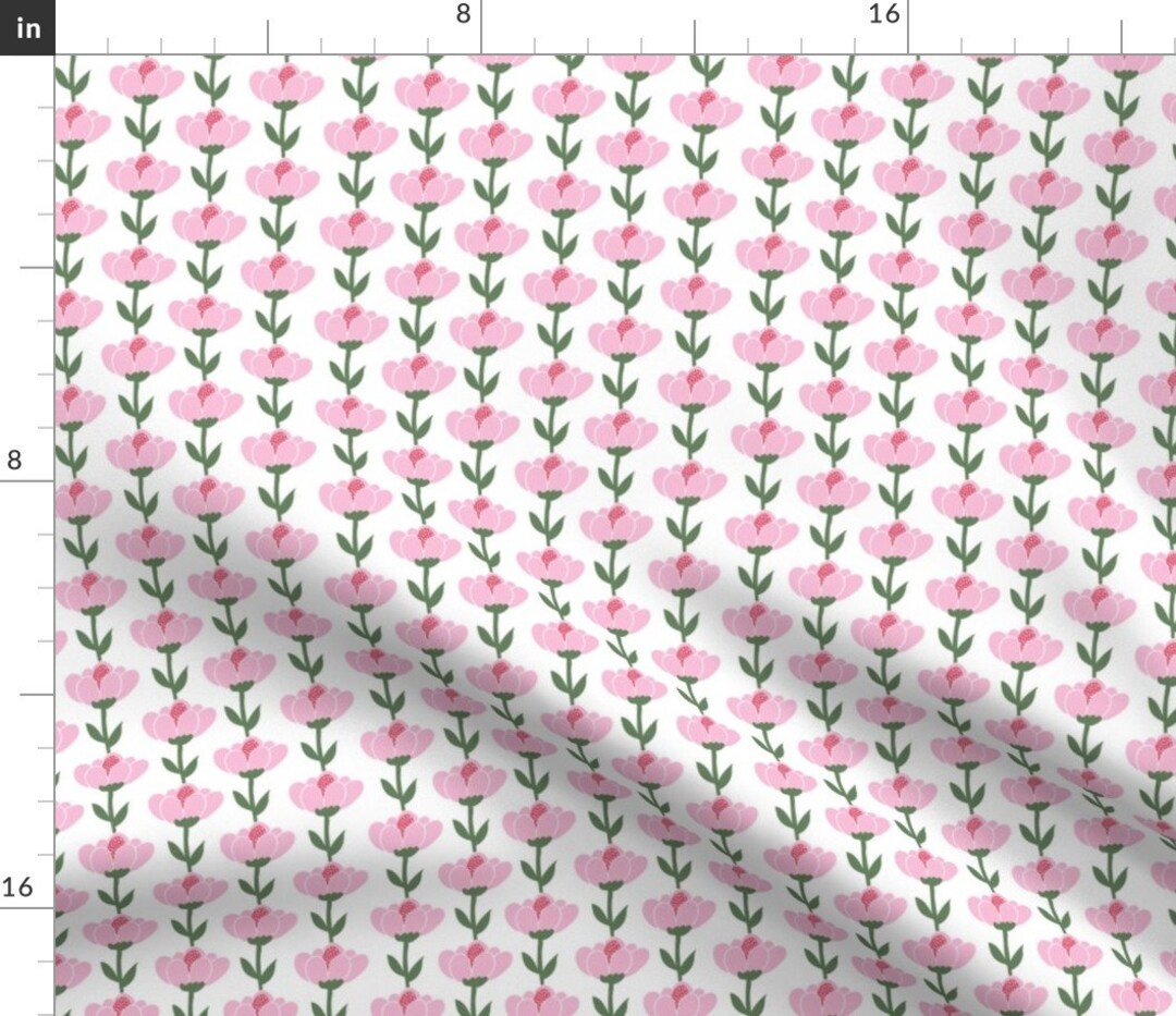 Tulips Fabric Scandinavian Tulips Pink by Thislittlestreet - Etsy