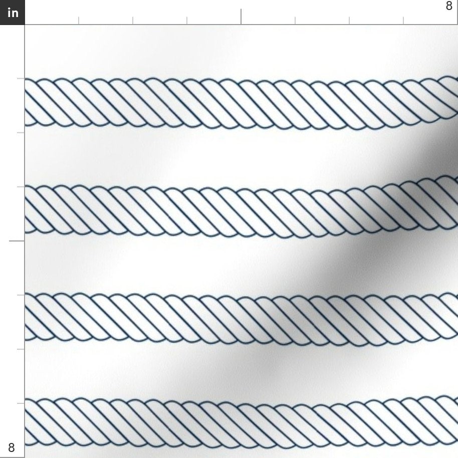 Rope Stripe Fabric Nautical Navy Blue Stripe Rope Sailing - Etsy