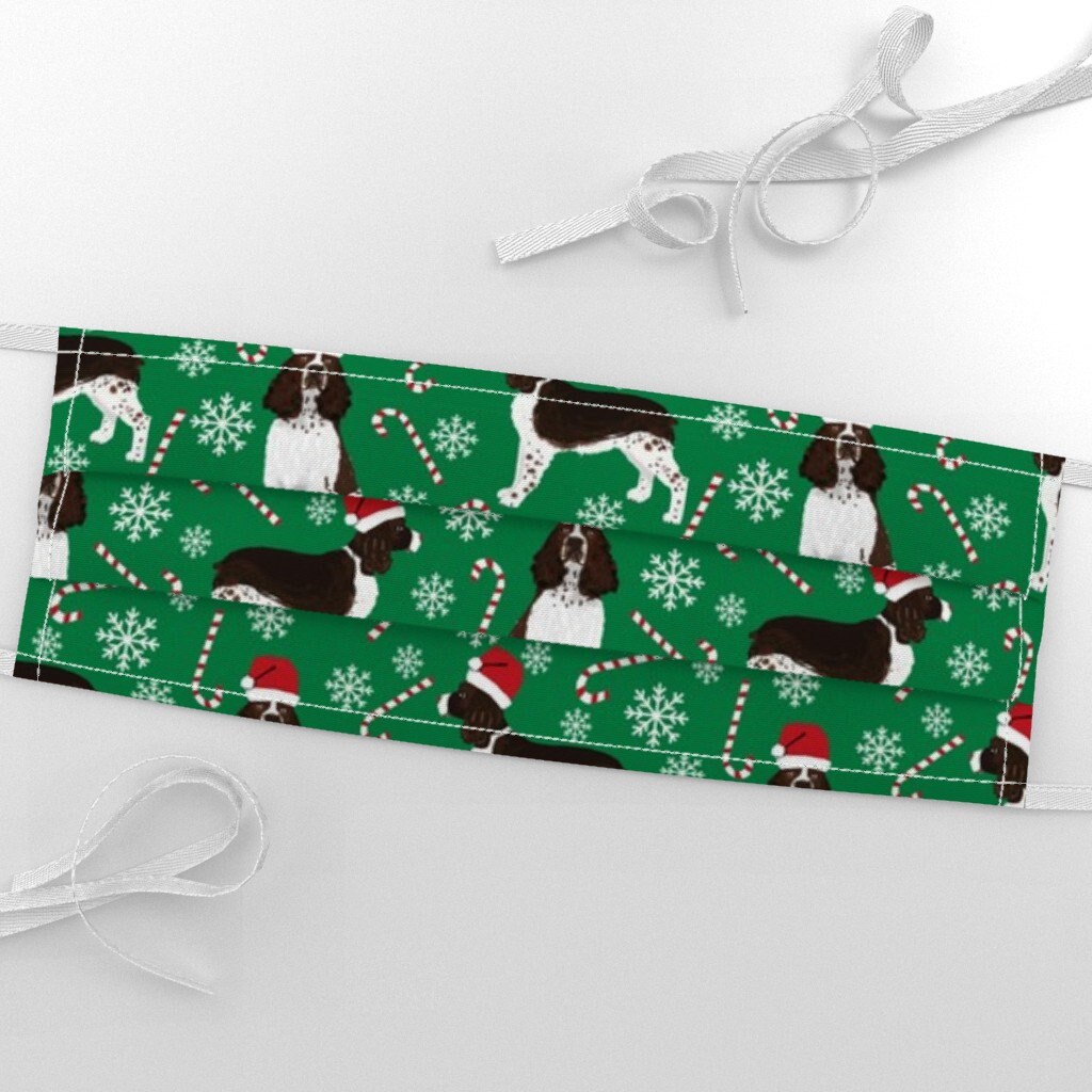 Christmas Dog Fabric English Springer Spaniel Santa | Etsy