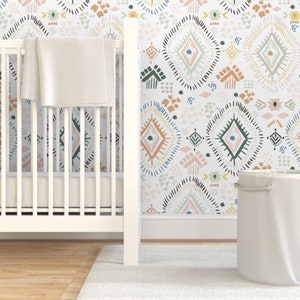 Boho Nursery Wallpaper Modern Aztec Color Print by Shopcabin - Etsy