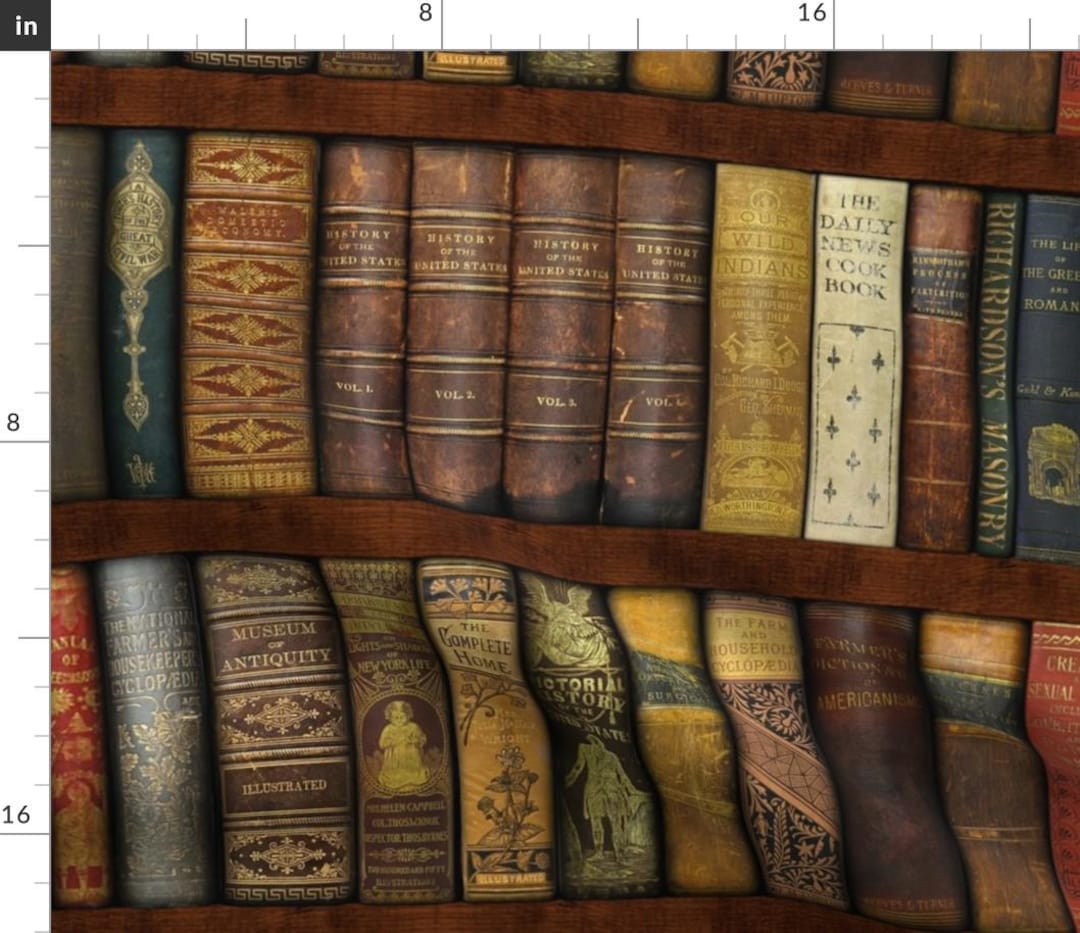 Vintage Books Fabric Instant Library Shelf by Peacoquettedesigns ...