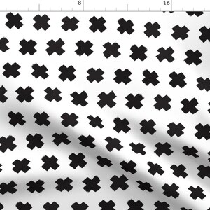 Cross Fabric Black and White Cross Plus Sign Grunge Brush Strokes by ...
