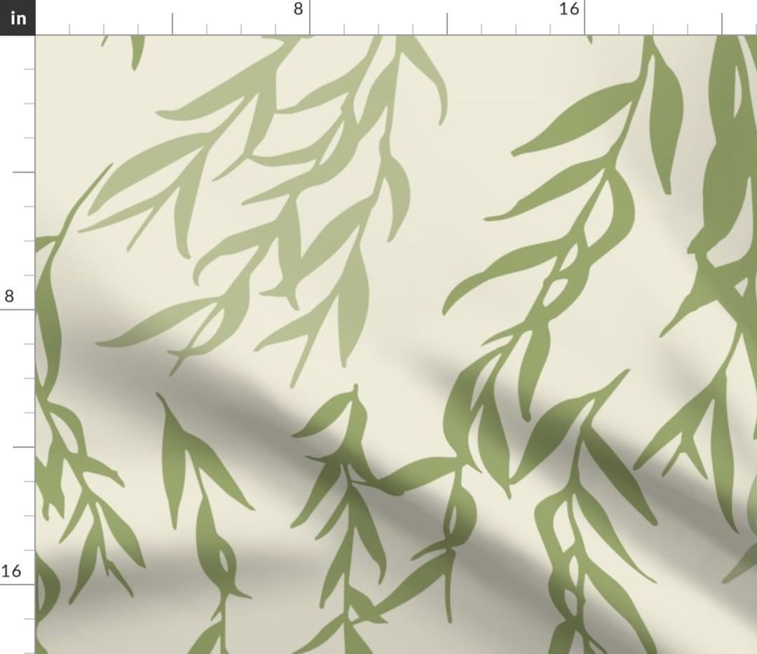 Green Willow Tree Fabric Willow Sage by clare_mcintyre_studio Botanical ...