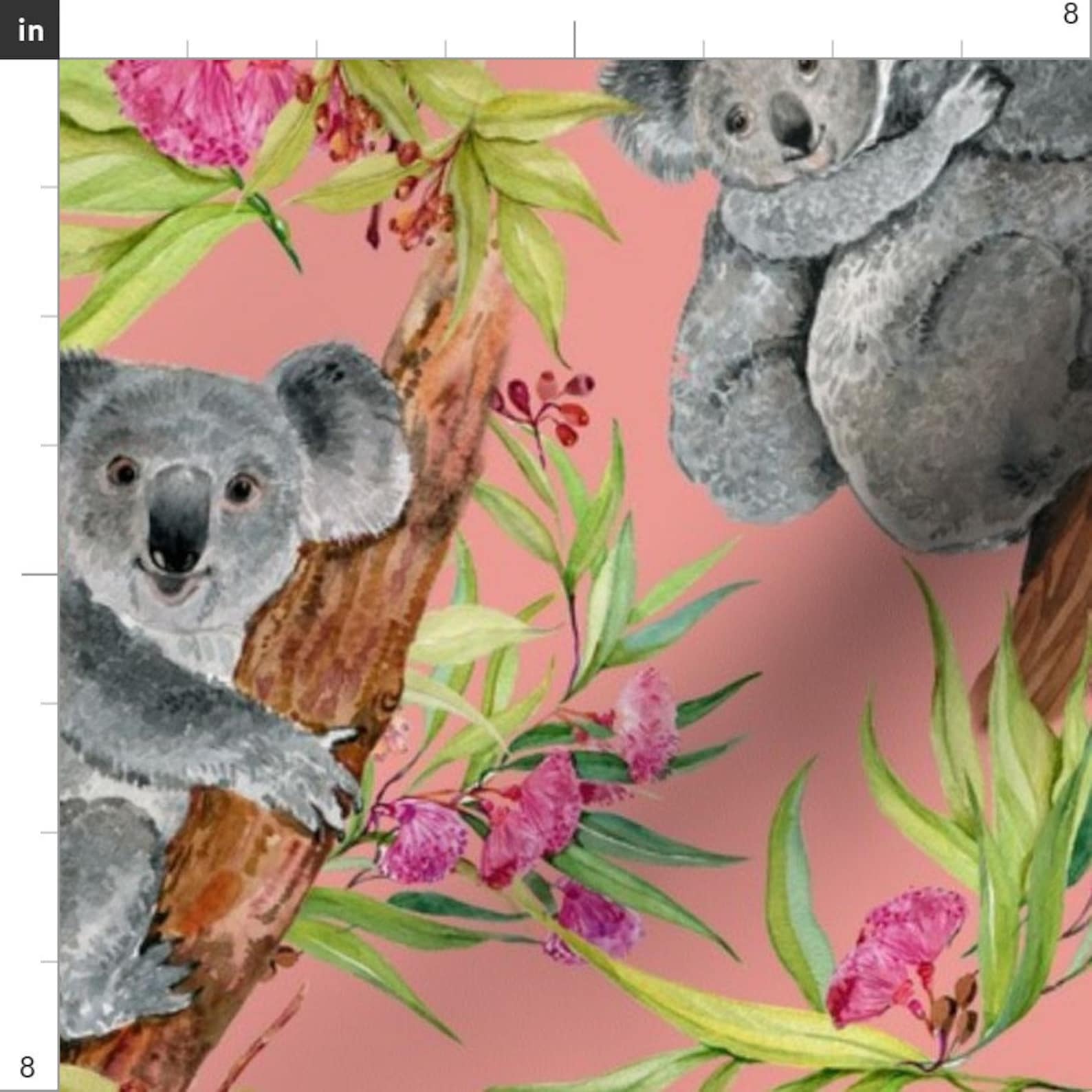 Mitrushovaart Pink Koala Bears Aussie Fabric Cute Koalas by | Etsy