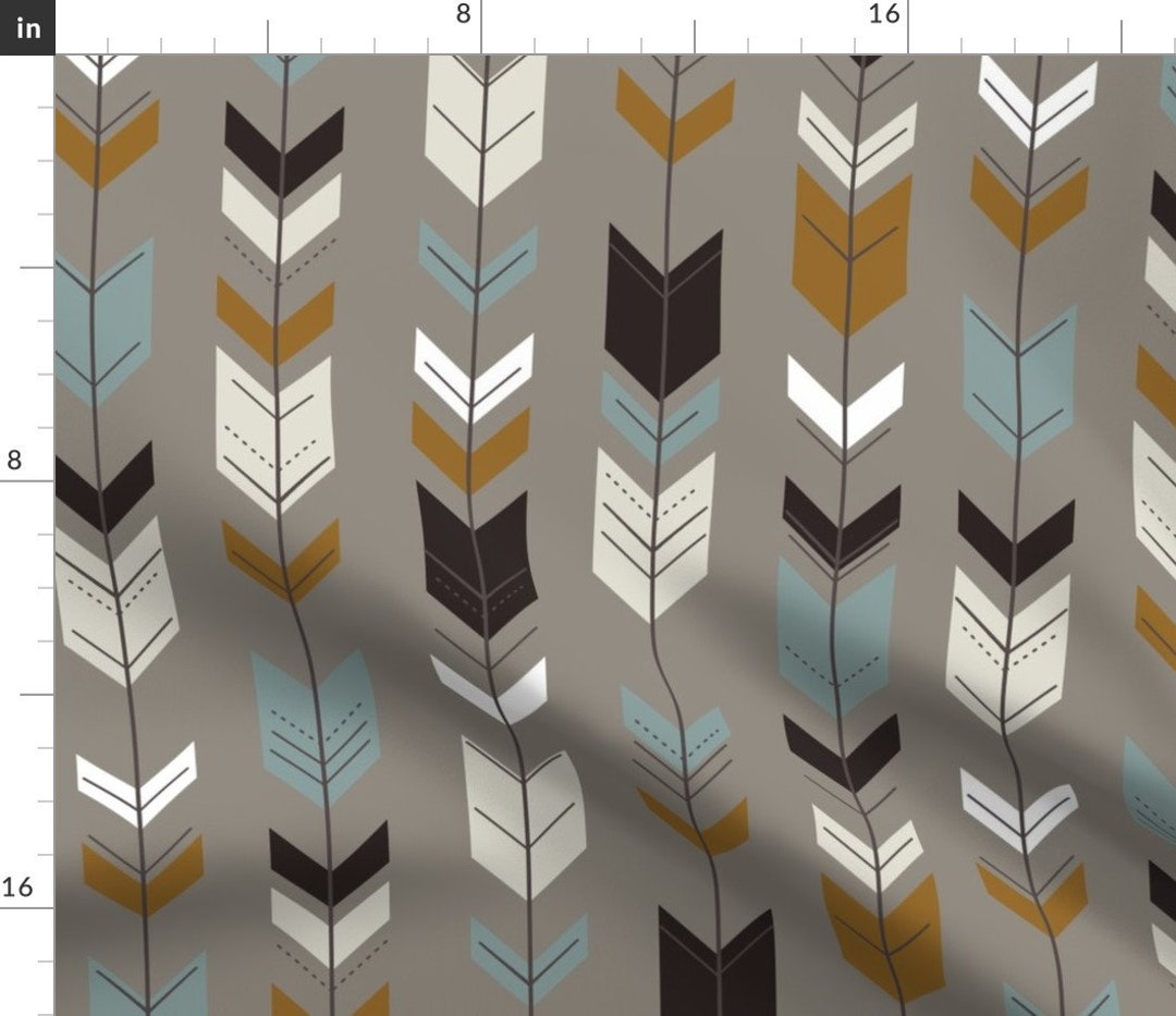 Fletching Arrows Fabric Fletching Arrow // Brown by Littlearrowdesign ...
