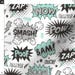 Comic Book Fabric - Pow Superhero Comic Pop Art Speech Bubbles Words ...