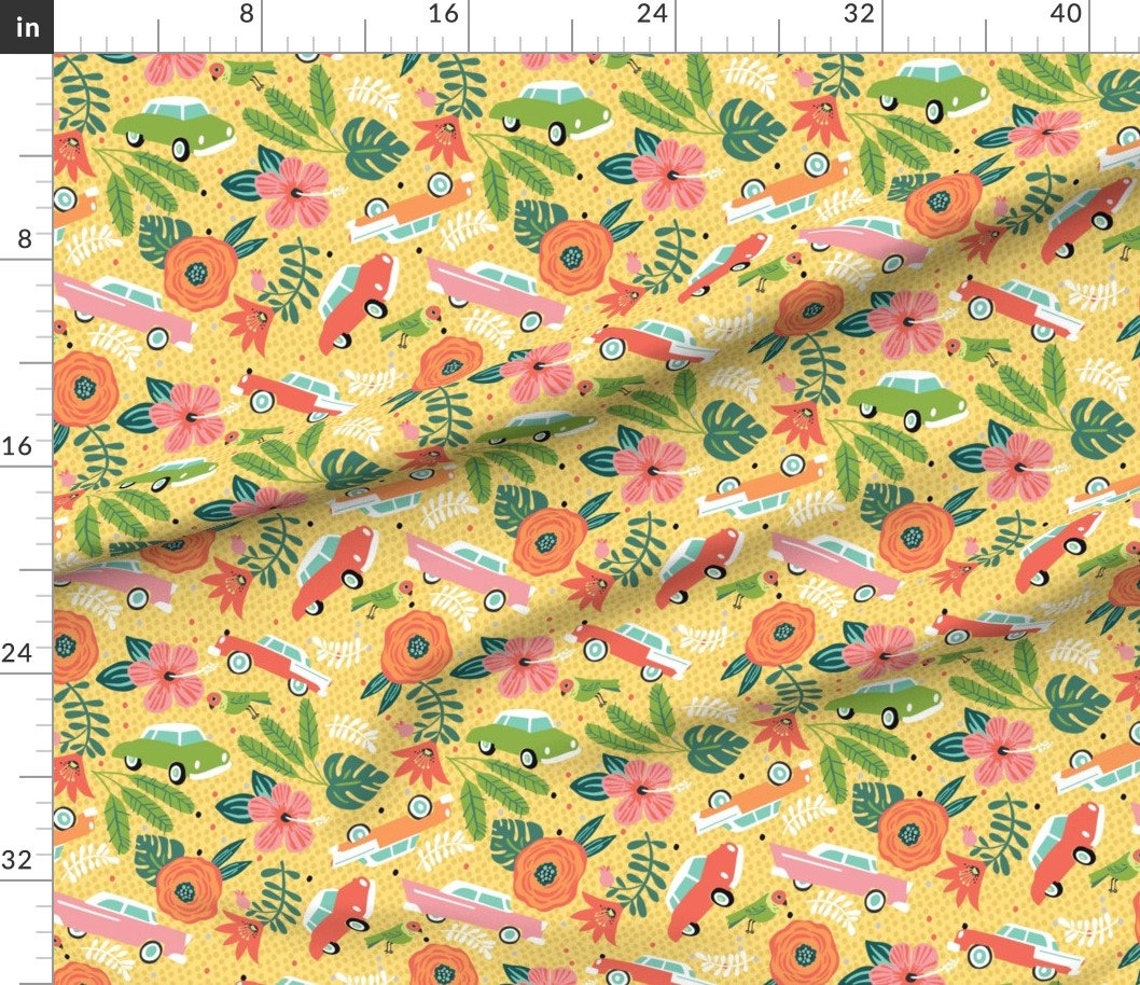 Cuba Fabric Cuban Holiday by Cynthiafrenette Cuba Cars - Etsy
