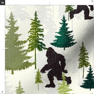 Bigfoot Fabric Bigfoot Forest by Bridgettstahlman Forest Woods Trees ...