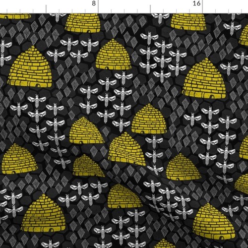 Bee Fabric Honey Hives Black by Andrea Lauren by Andrea - Etsy