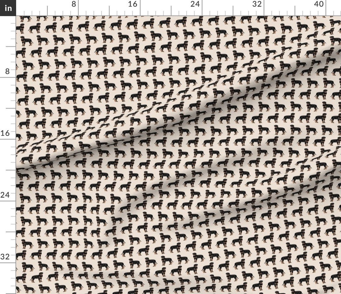 Rottweiler Fabric Dog Neutral Design Rottweiler Repeat Puppy - Etsy