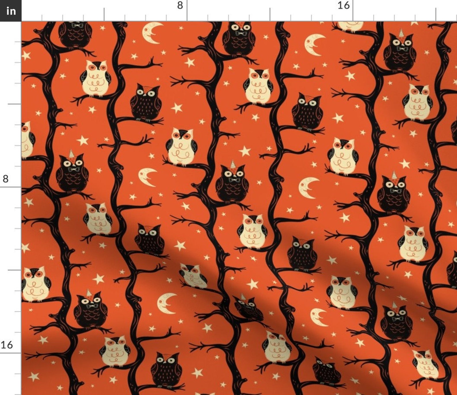 Owls Fabric Halloween Owl Tree by Johannaparkerdesign - Etsy